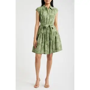 Julia Jordan Floral Cap Sleeve Shirt Dress