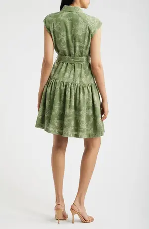 Julia Jordan Floral Cap Sleeve Shirt Dress