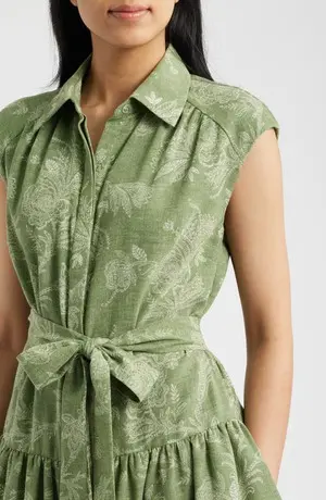 Julia Jordan Floral Cap Sleeve Shirt Dress