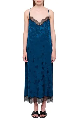 Zadig&Voltaire Respa Horse Jacquard Silk Slipdress - Marine