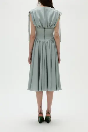 Amsale Hammered Satin Corset Dress
