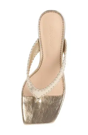 Cinq À Sept Frankie Metallic Kitten Heel Sandal