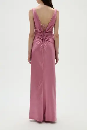 Amsale Satin Draped Gown