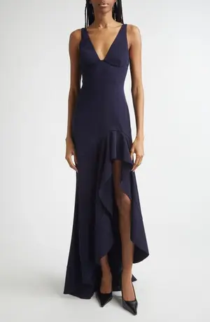 Stella McCartney Frill Gown With Train - Ink