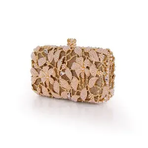 Badgley Mischka Adelaide Floral Vine Pearl And Crystal Beaded Minaudiere