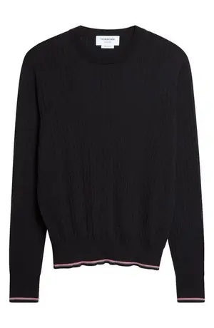 Thom Browne Tipped Wool Blend Rib Sweater