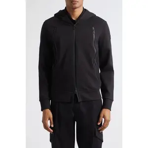 Moncler Cotton Blend Zip-up Hoodie - Black