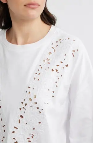 Hugo Boss Ephilas Eyelet Cotton Jersey Top
