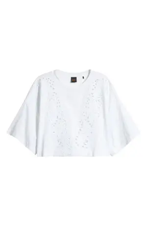 Hugo Boss Ephilas Eyelet Cotton Jersey Top