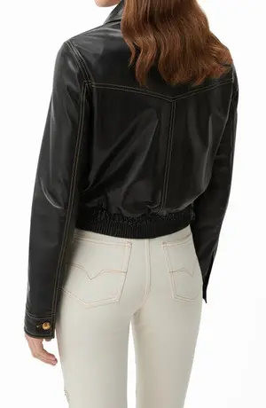 Versace Piuma Lambskin Leather Jacket