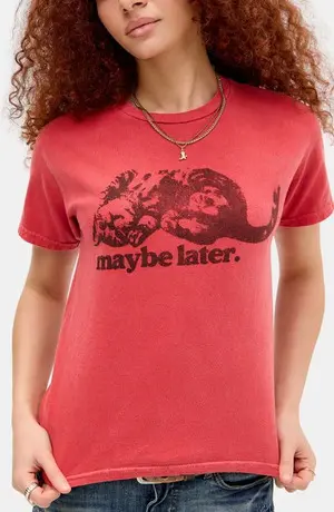 BDG URBAN OUTFITTERS Maybe Later Cat Graphic T-shirt