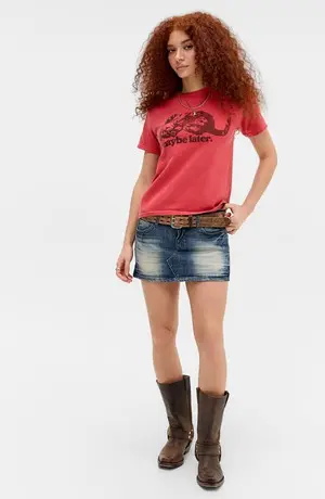BDG URBAN OUTFITTERS Maybe Later Cat Graphic T-shirt