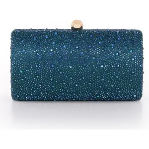 Badgley Mischka Fern Crystal Minaudière Teal