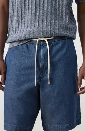Mango Cotton Blend Drawstring Bermuda Shorts