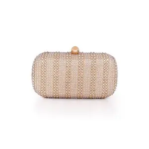 Badgley Mischka Harlow Crystal Minaudière - Gold