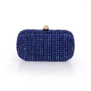 Badgley Mischka Harlow Crystal Minaudière Navy