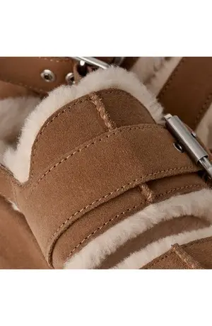 UGG Enwrap Genuine Shearling Lined Slingback Sandal - Chestnut