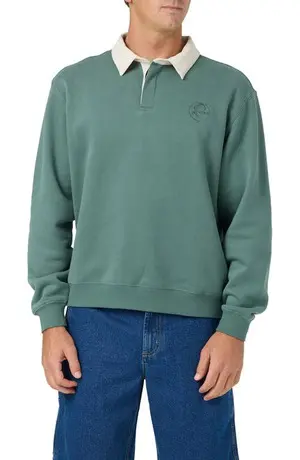 O'Neill Og Long Sleeve Fleece Rugby Shirt - Dark Forest