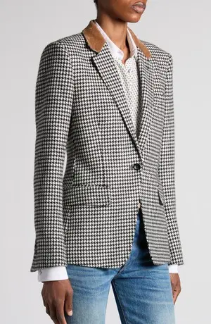 TOM FORD Cashmere Houndstooth Boyfriend Jacket