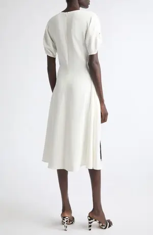 FERRAGAMO Gathered Waist Midi Dress