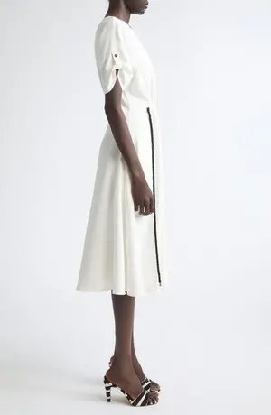FERRAGAMO Gathered Waist Midi Dress