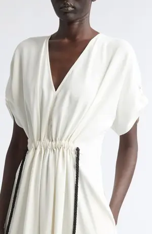 FERRAGAMO Gathered Waist Midi Dress
