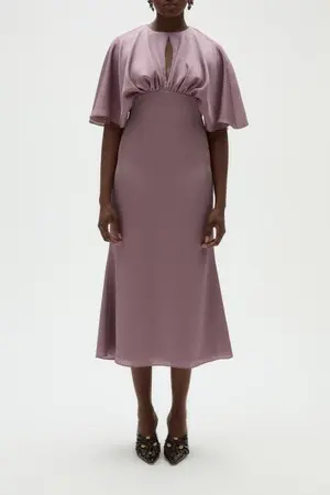 Amsale Hammered Satin Cocktail Dress - Iris