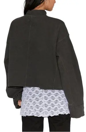Free People Celeste Quarter-zip Pullover - Black