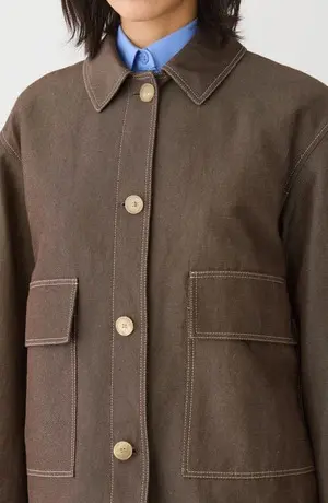 Lafayette 148 New York Workwear Cotton & Linen Twill Jacket