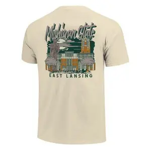 IMAGE ONE Michigan State Spartans Comfort Colors Hand-drawn Campus Stack T-shirt