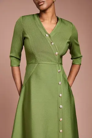 Coast Bandage V-neck Midi Dress
