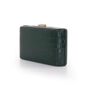 Badgley Mischka Lula Croc Embossed Leather Minaudiere