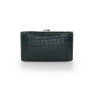 Badgley Mischka Lula Croc Embossed Leather Minaudiere