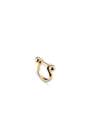 UNODE50 18k -plated Ring With Cylindrical Charm Holder - Gold