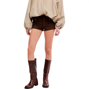 Free People Vagabond Faux Leather Shorts - Chocolate Tore