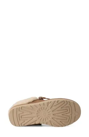 UGG Lowmel Genuine Shearling Lined Lace-up Mule - Chestnut