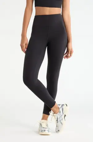 Zella Studio Luxe 7/8 High Waist Pocket Leggings - Black