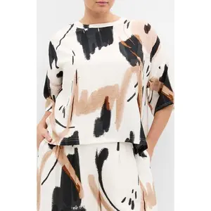 City Chic Abstract Print Woven Shirt