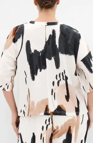 City Chic Abstract Print Woven Shirt
