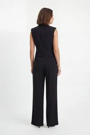 Karen Millen High Waist Wide Leg Trousers - Black