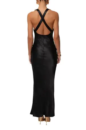 JLUXLABEL Satin Evenings Maxi Dress