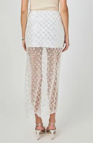 Endless Rose Embellished Mesh Maxi Skirt