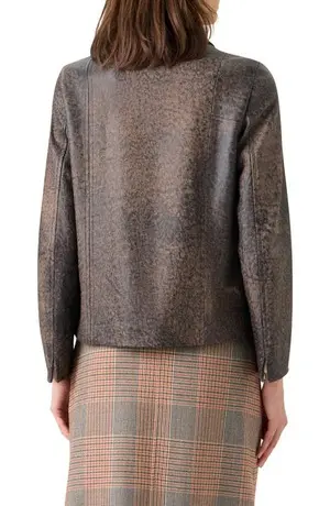 Akris Relaxed Fit Waxed Leather Jacket