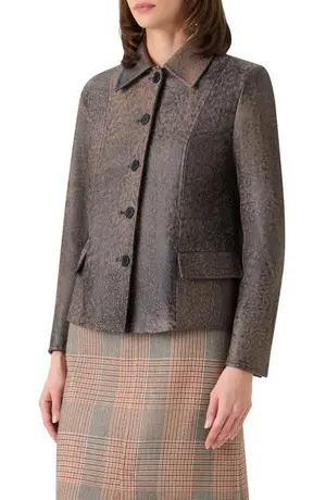 Akris Relaxed Fit Waxed Leather Jacket
