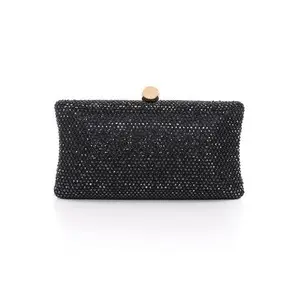 Badgley Mischka Nia Fully Crystal Beveled Minaudiere - Black