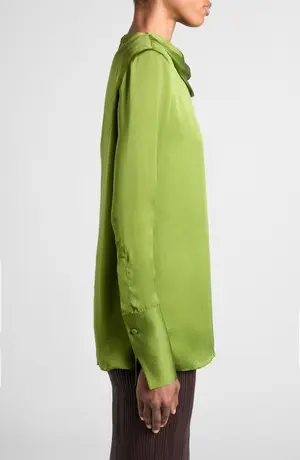 TOM FORD Draped Silk Georgette Top