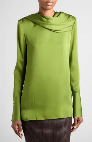 TOM FORD Draped Silk Georgette Top