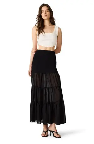 Steve Madden Lisabel Smocked Tiered Maxi Skirt