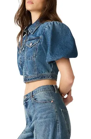 Steve Madden Marcy Cropped Puff Sleeve Jacket
