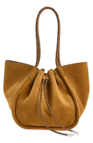 Proenza Schouler Large Ruched Suede Tote - Hazelnut